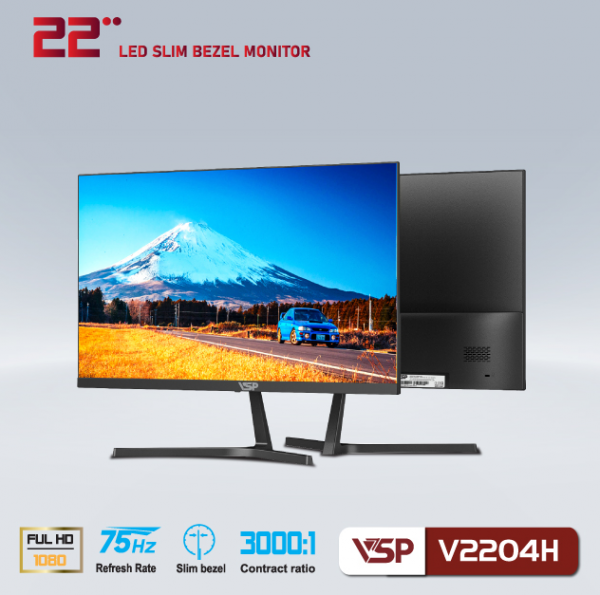 Màn hình phẳng LED VSP 22inch tràn viền V2204H - Phân phối Server ...